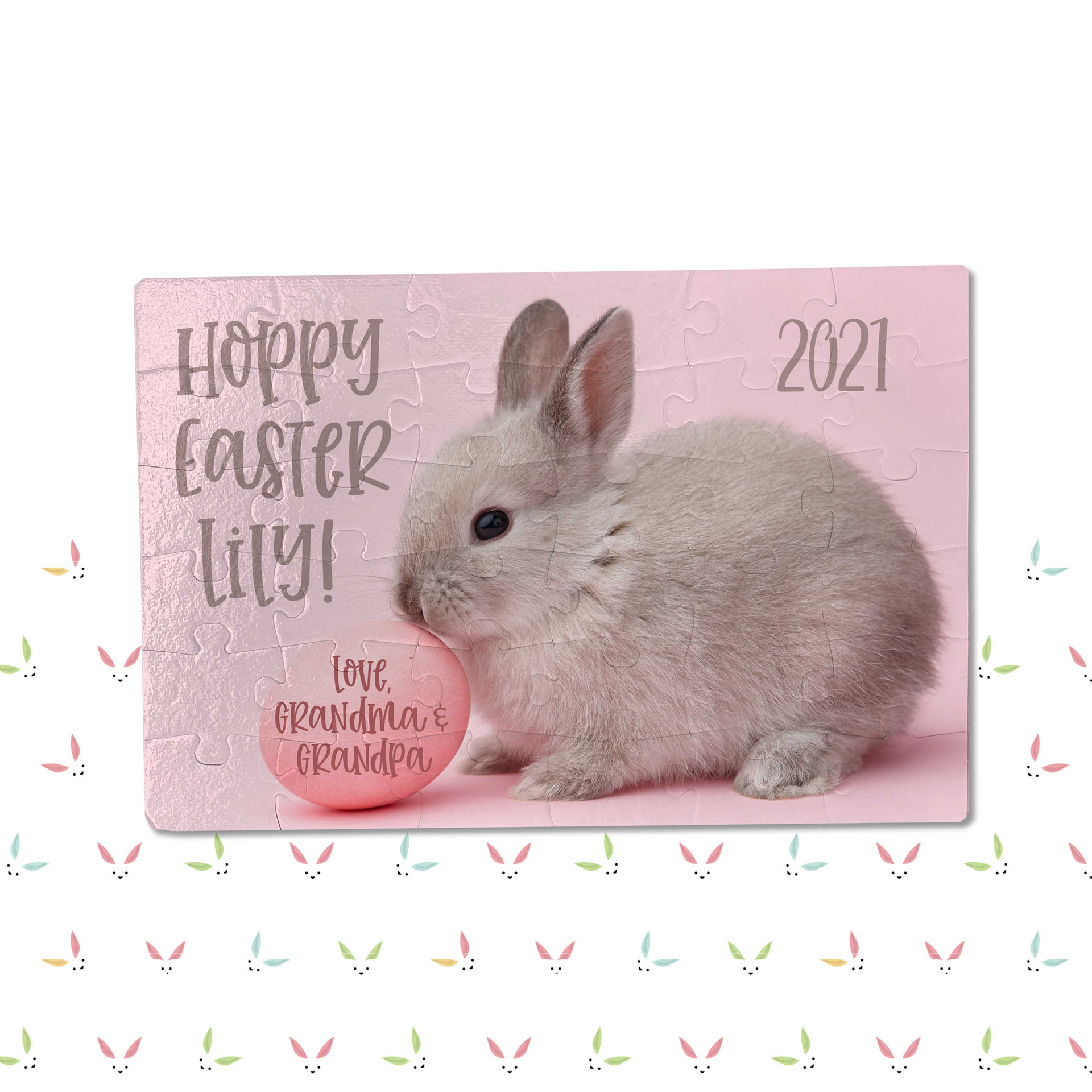 easter puzzle gift, kids personalized hoppy easter puzzle