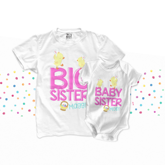 sibling sister shirts, bunny tutu sisters matching shirt set