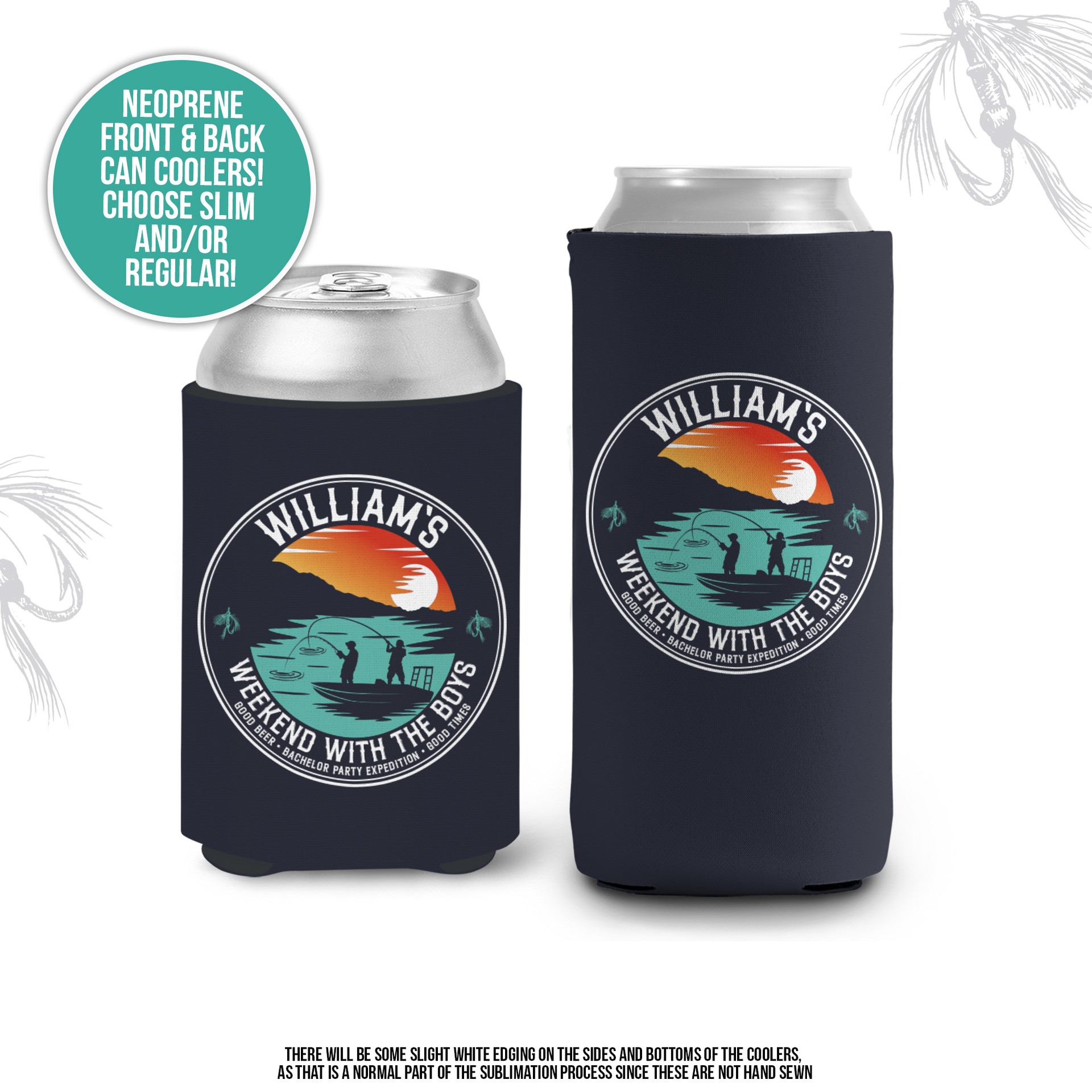 bachelor party coolie, ski weekend beverage insulator bachelor party favor