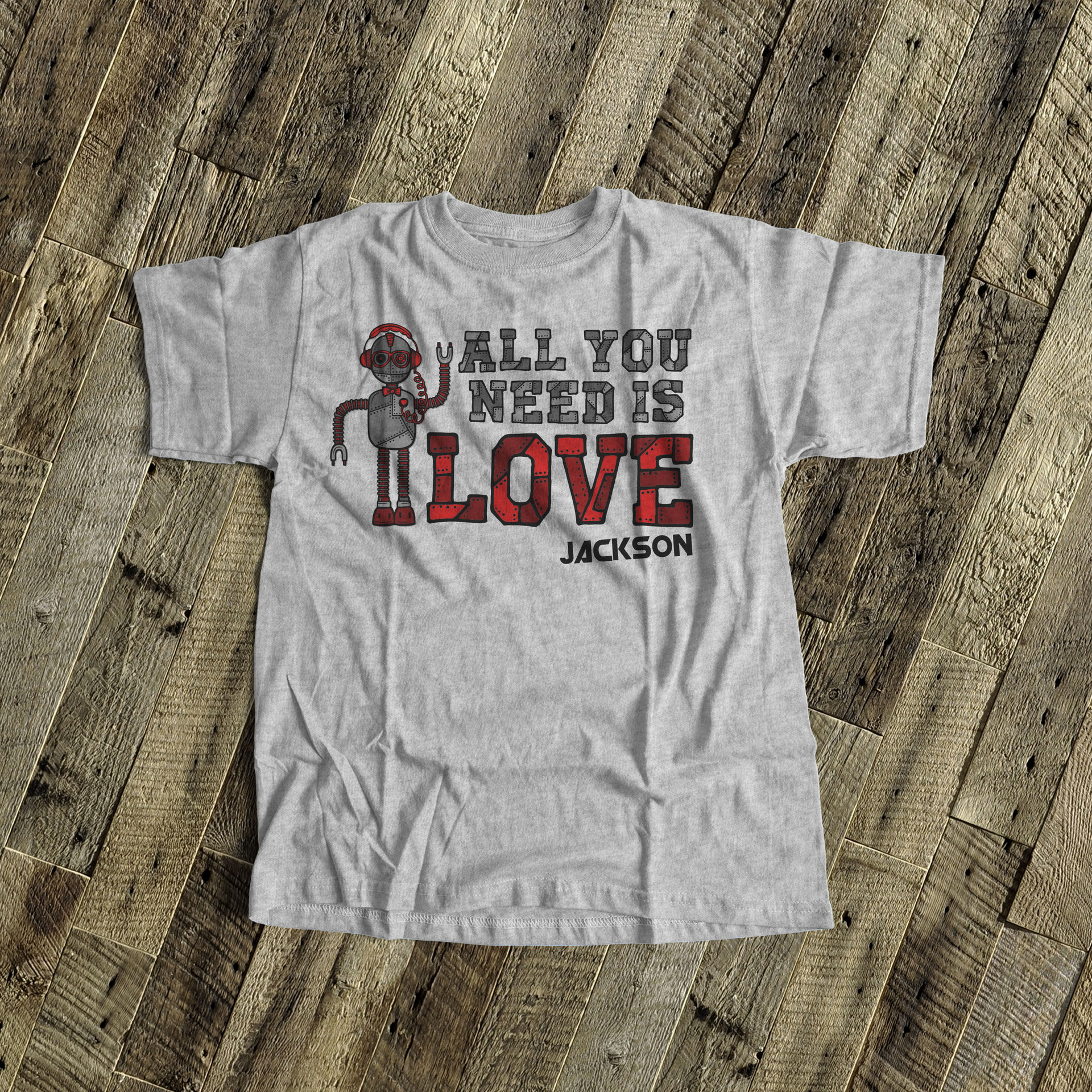 girls Valentine shirt, robot love girl Valentine raglan