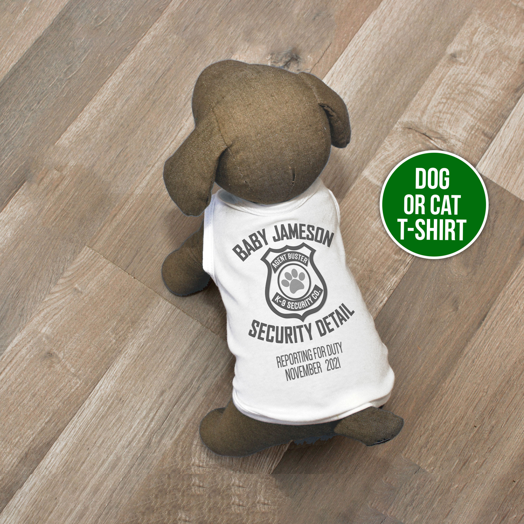 personalized dog t-shirt, security agent dog pregnancy announcement t-shirt