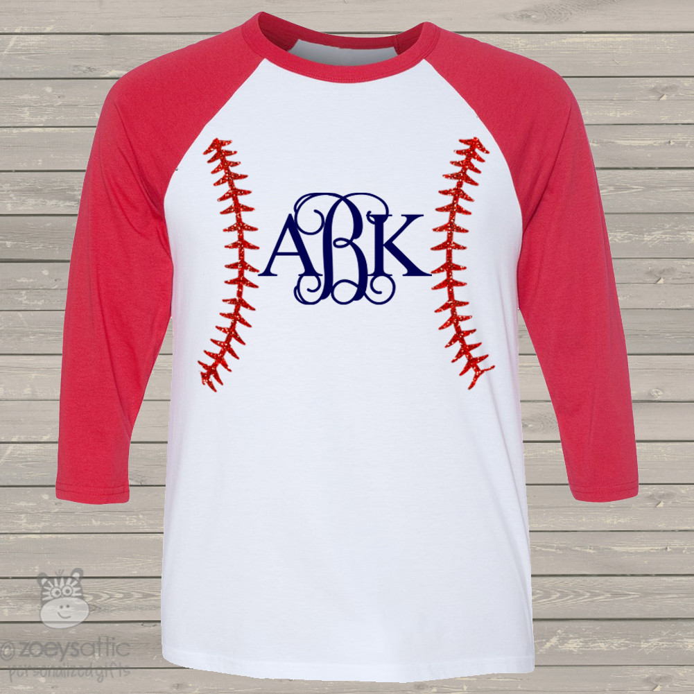 monogram baseball shirt, baseball bling custom shirt