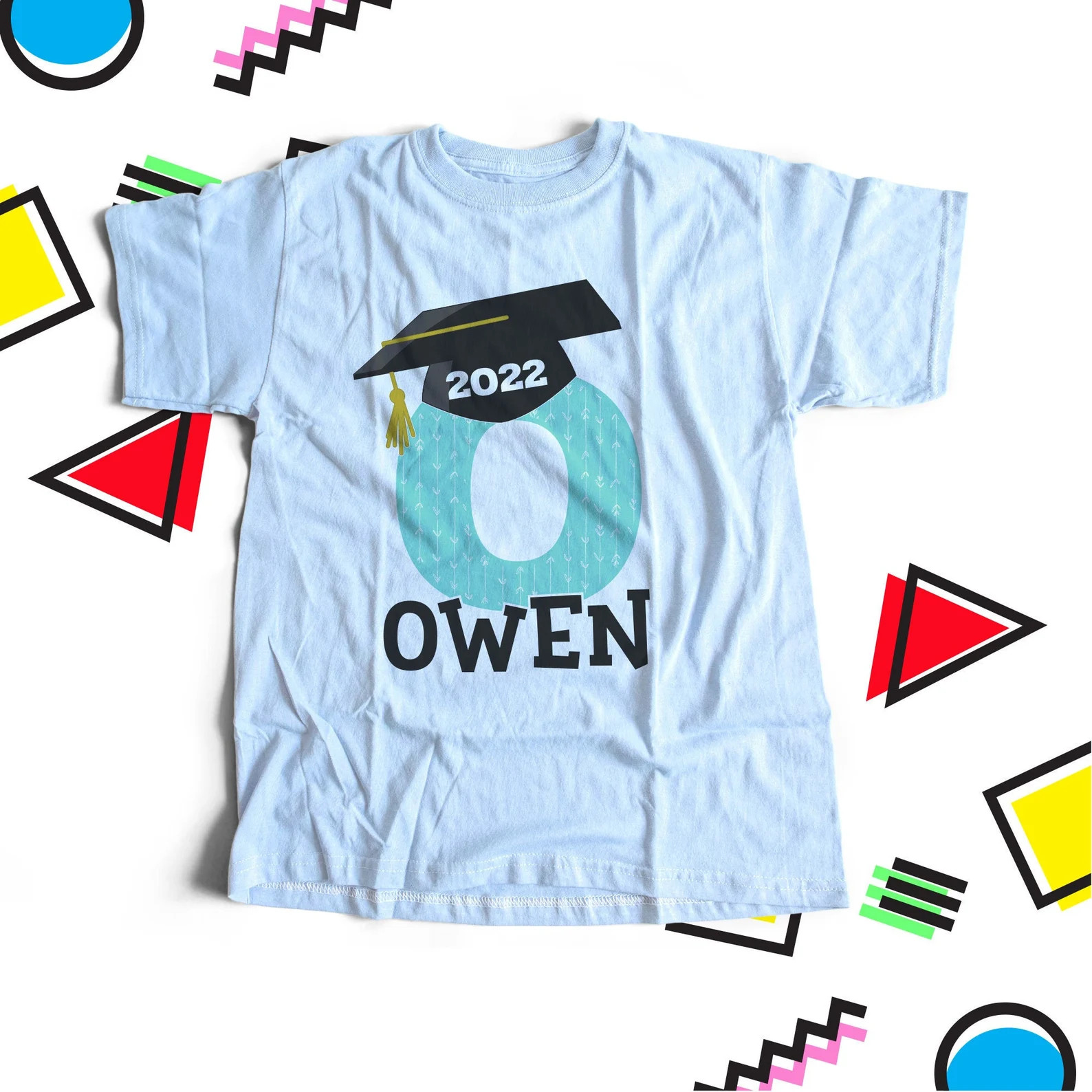 personalized kids shirt, chevron initial school completion boy ...