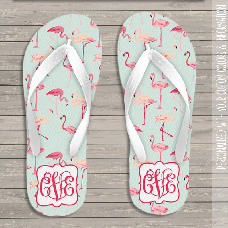 personalized ladies flip flops, monogrammed baseball flip flops