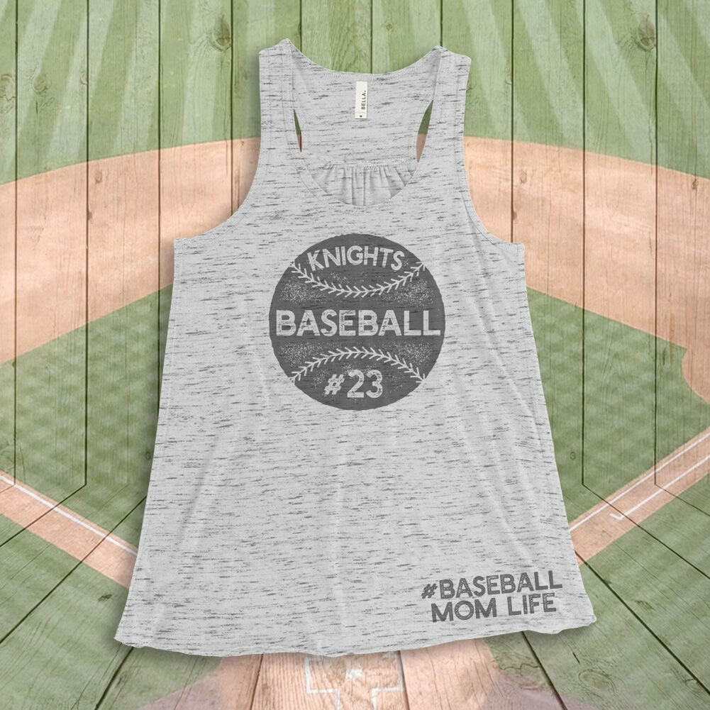 personalized womens shirt, monogram baseball, flowy tank top