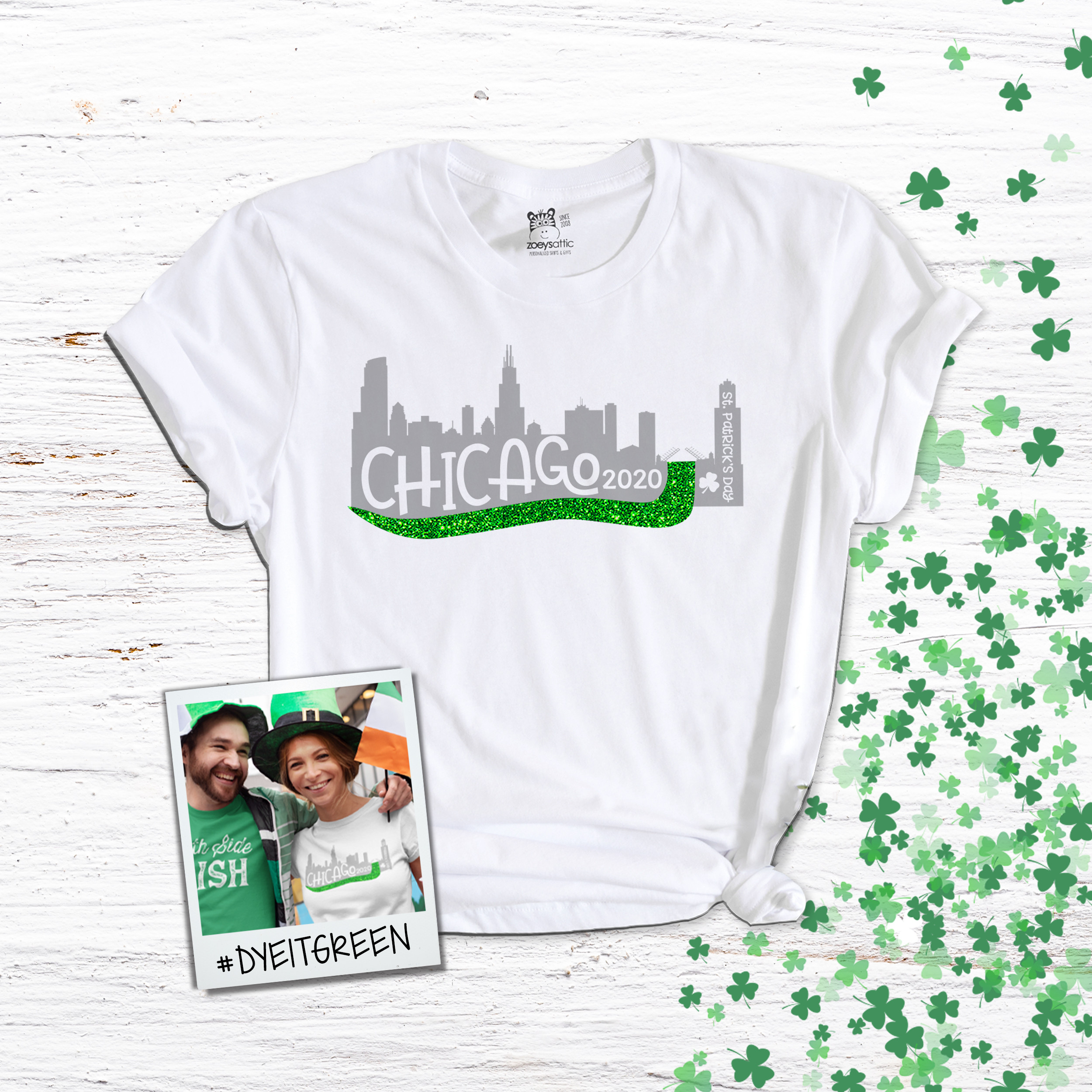 st patricks day shirt, chicago flag irish shamrock adult sweatshirt dark