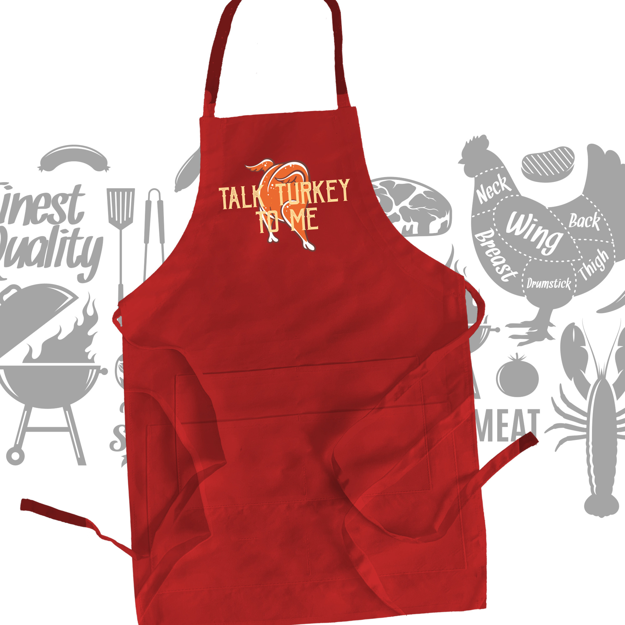 thanksgiving apron, turkey day talk turkey to me adult bib apron