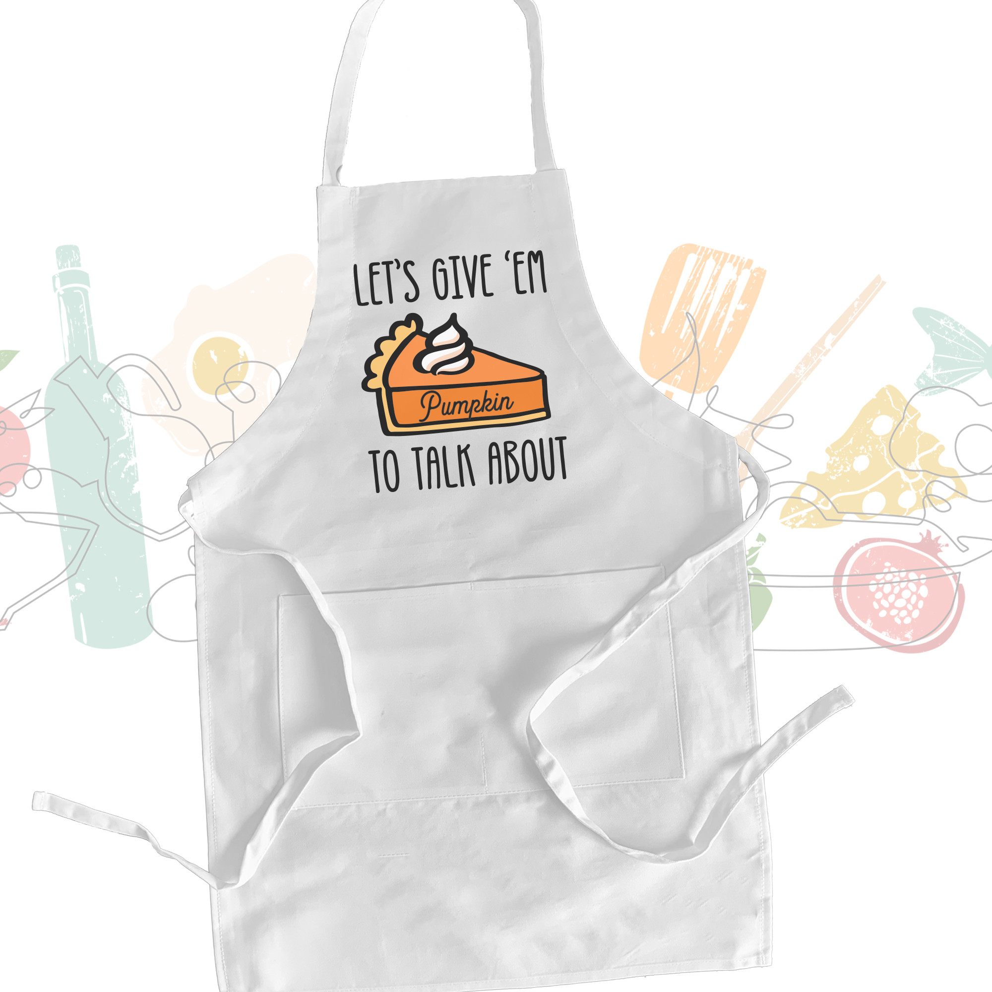 thanksgiving apron, thankful give thanks adult bib apron