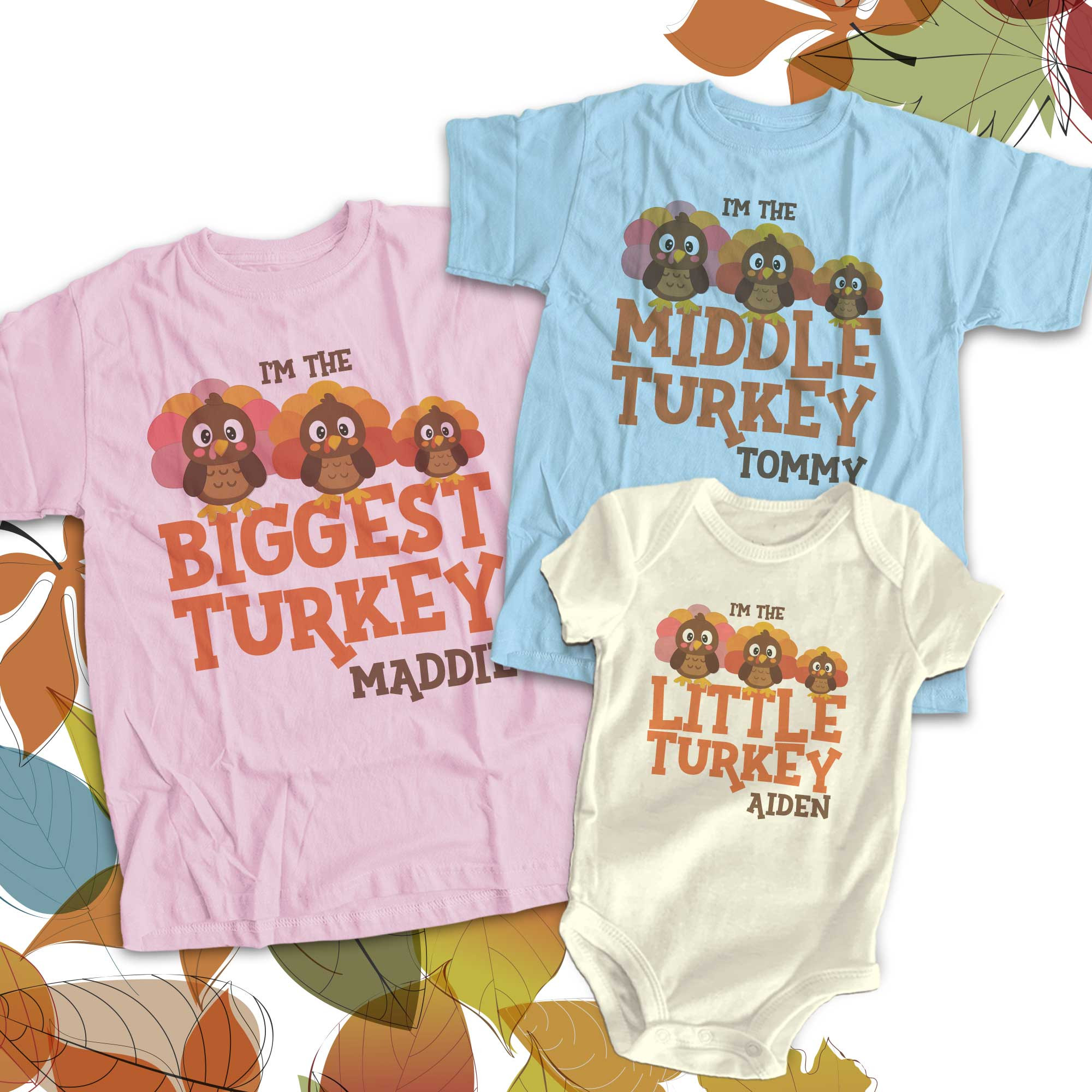 Custom Sibling Shirt Sets For Three - Sister Brother Shirts