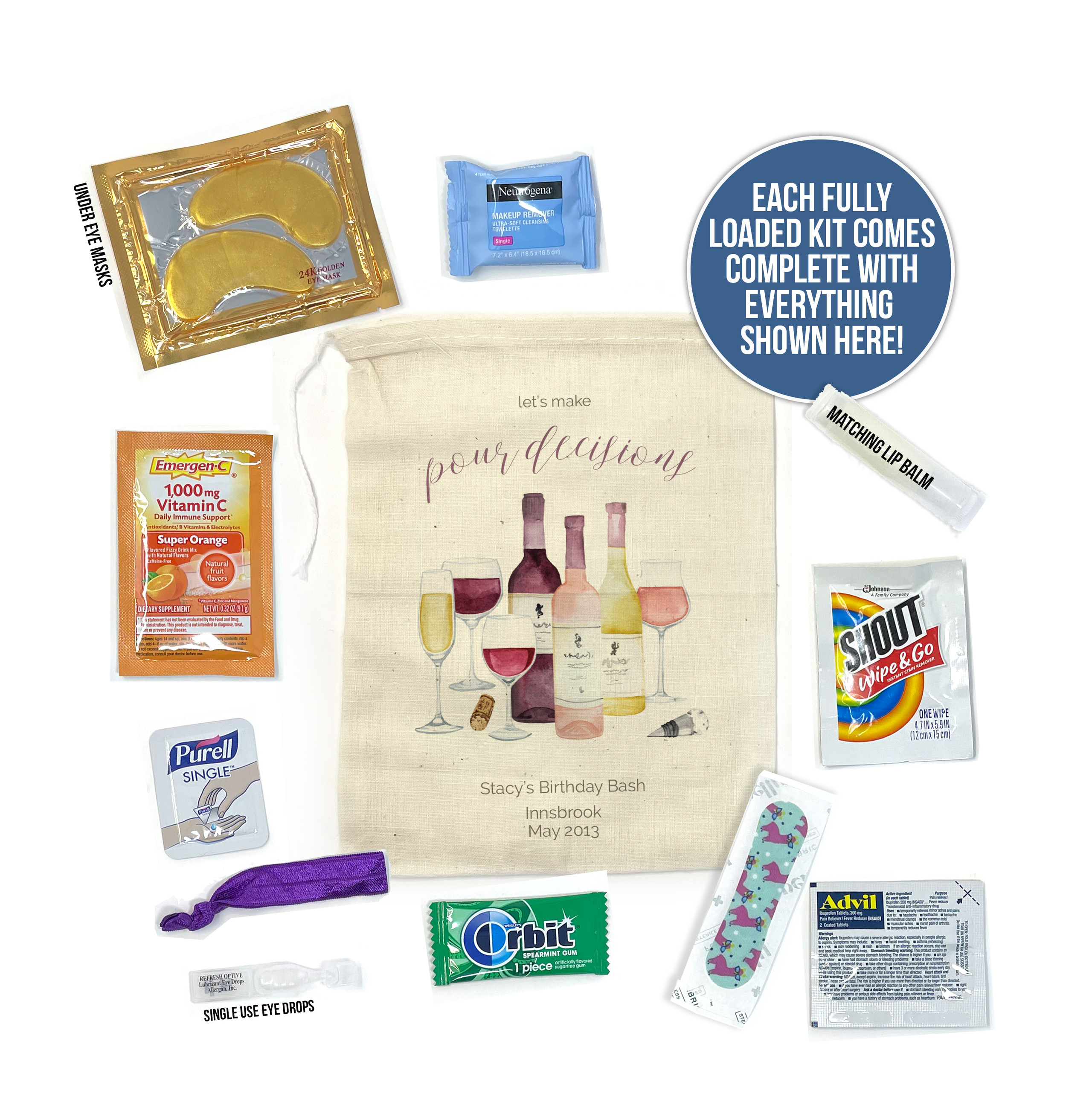 recovery kits hangover kits custom bachelorette bachelor party favor kits