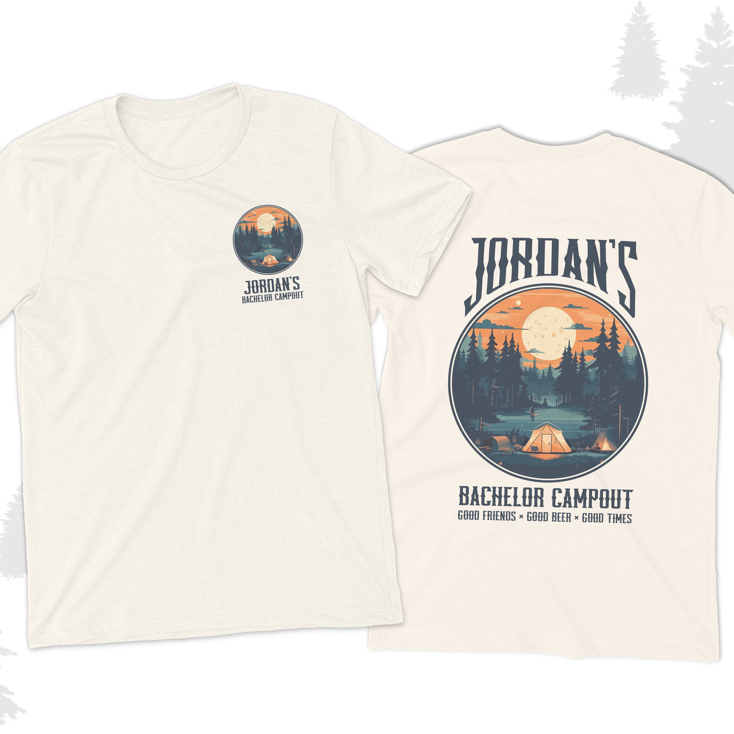 bachelor party shirt, campout camping weekend bachelor party tee front ...