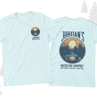 bachelor party shirt, campout camping weekend bachelor party tee front ...
