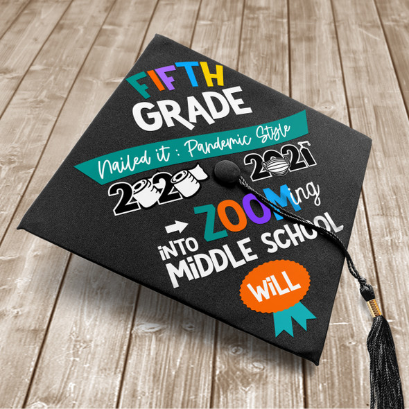 youth graduation cap, custom kindergarten nailed it vinyl quote ...