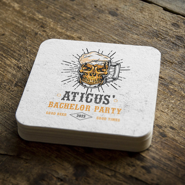 custom bar coasters, pulpboard disposable basement bar party coasters