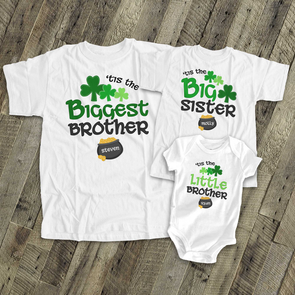 Custom Sibling Shirt Sets For Three - Sister Brother Shirts