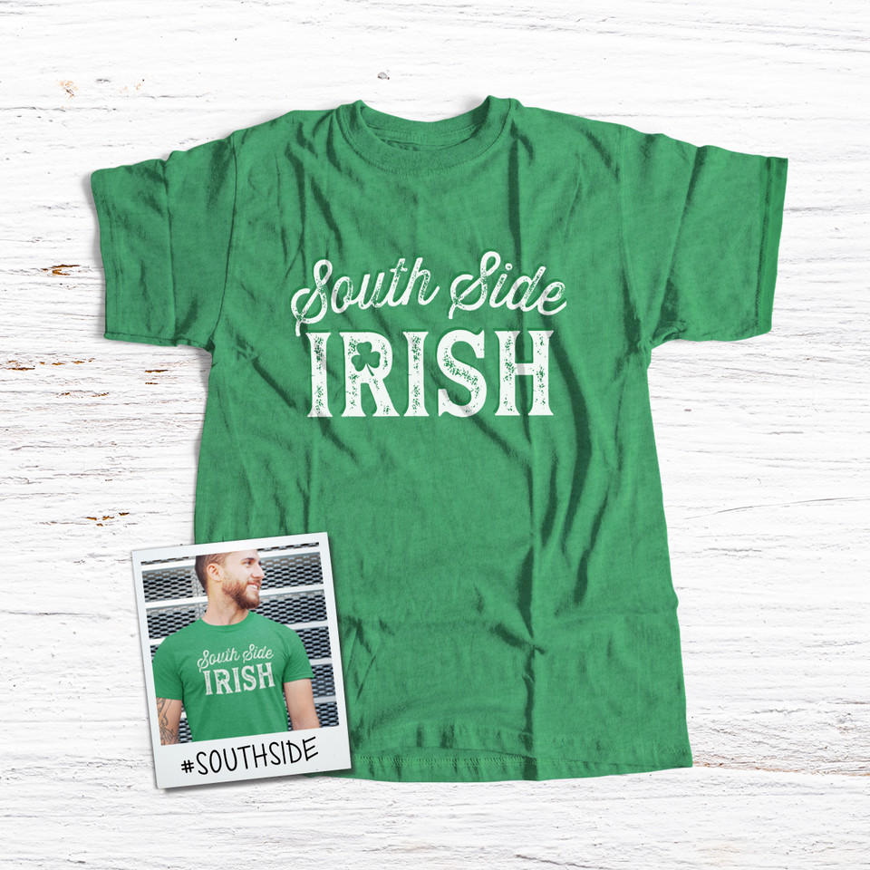 chicago st patricks day shirt, chicago flag irish shamrock adult shirt ...
