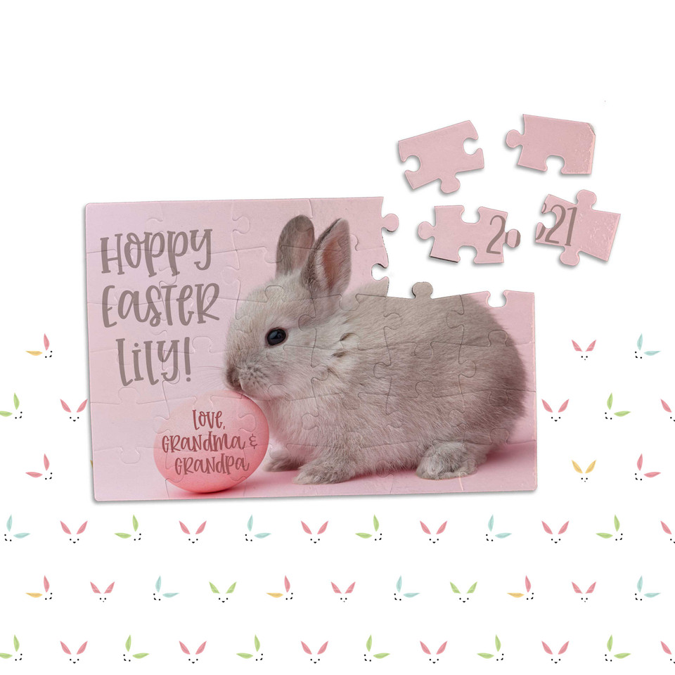 easter puzzle gift, kids personalized hoppy easter puzzle