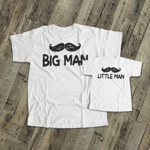 personalized mens shirt, big man and little man dad child mustache ...