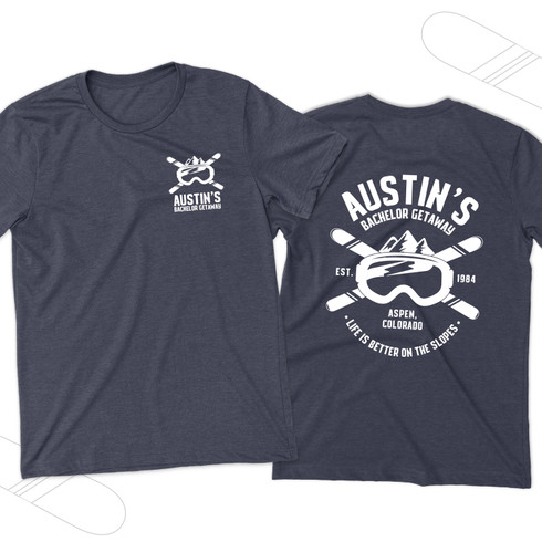 bachelor party shirt, ski weekend on slopes bachelor party tee front ...