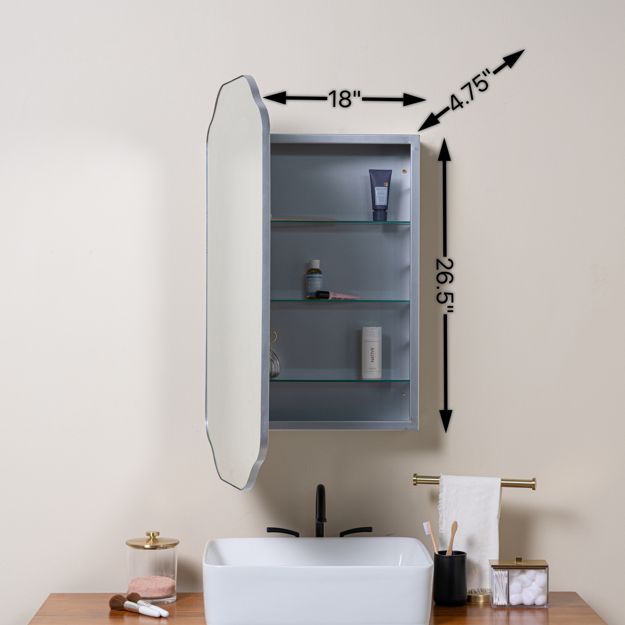 Sebastian Silver Medicine Cabinet - Cooper Classics