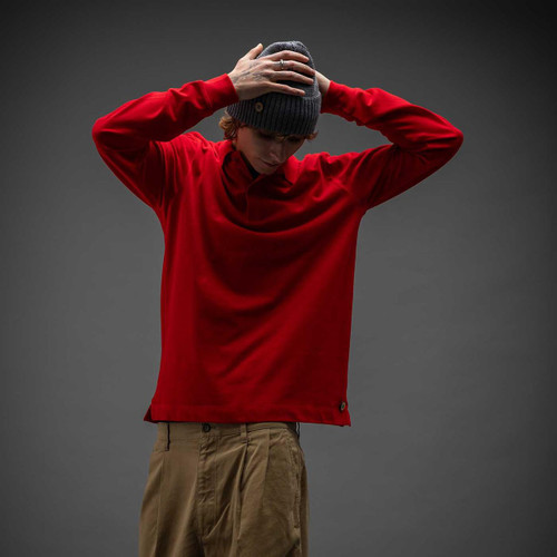 Shop Red Long Sleeve Polo Shirt at weare1of100