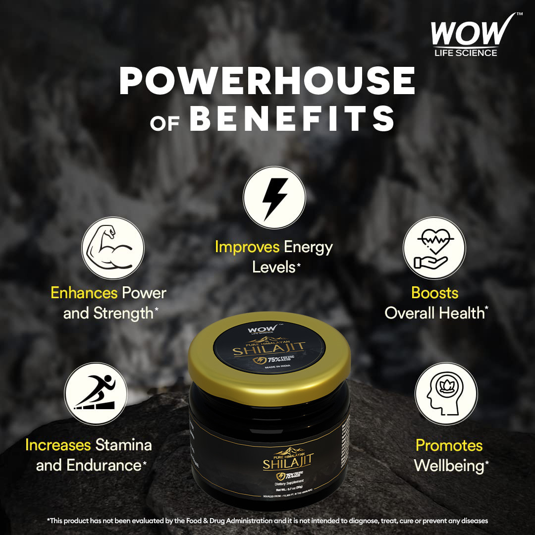 Wow Life Science Pure Shilajit 75% Fulvic Acid 0.7 oz - Clear Beauty Co