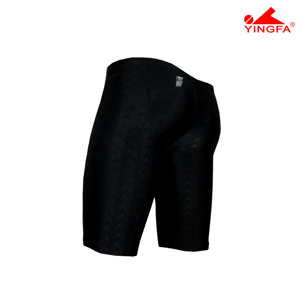 9205-1 BLACK MEN'S SHARK SCALE JAMMERS -Fina Approved - Yingfa USA