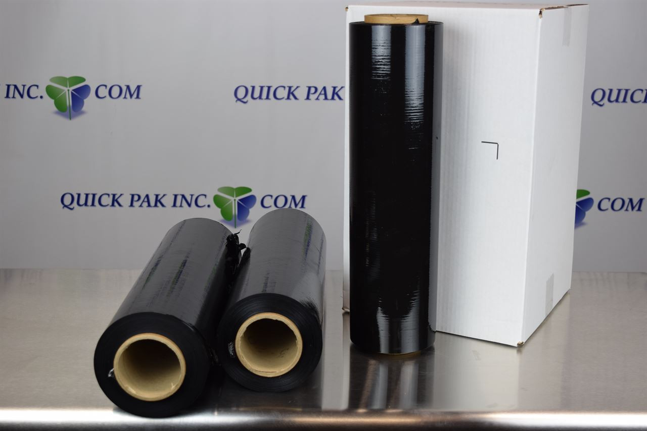 18" x 80ga x 1500' Black Opaque Hand Wrap