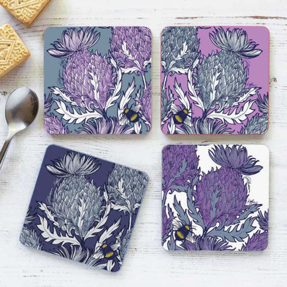 Flower of Scotland Thistle Coasters | Durable, stain-resistant melamine ...