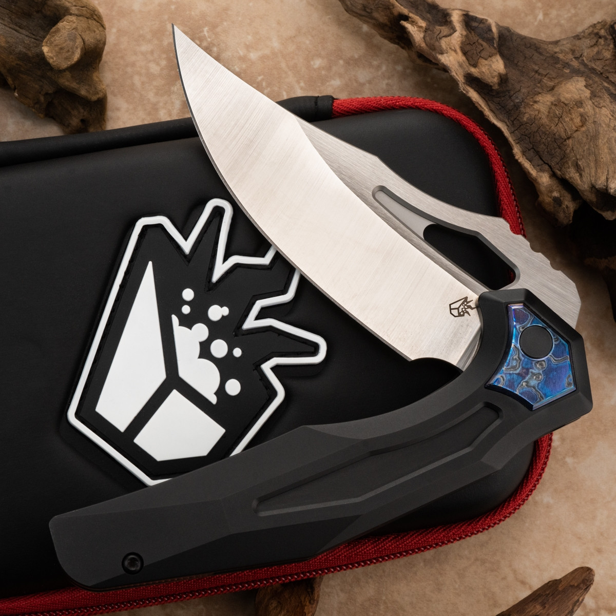 Arcane Design The CRYPT Satin Finish M390 Blade, Black Ti Handle ...