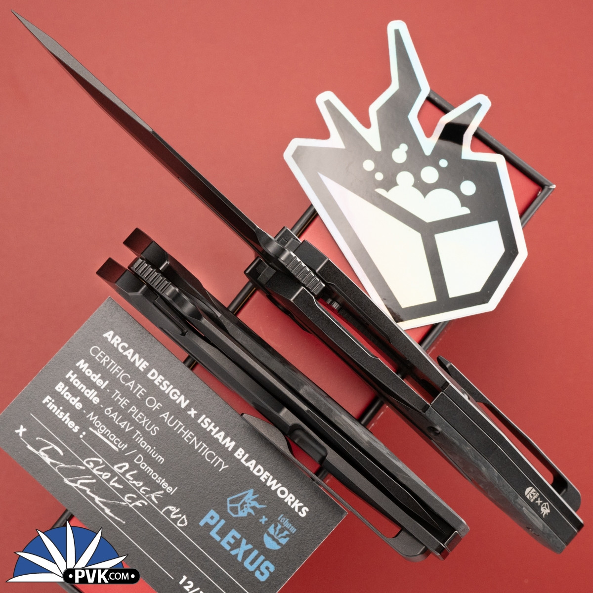 Arcane Design X Isham PLEXUS PVD Finish Blade , Glow Carbon fiber PVD ...