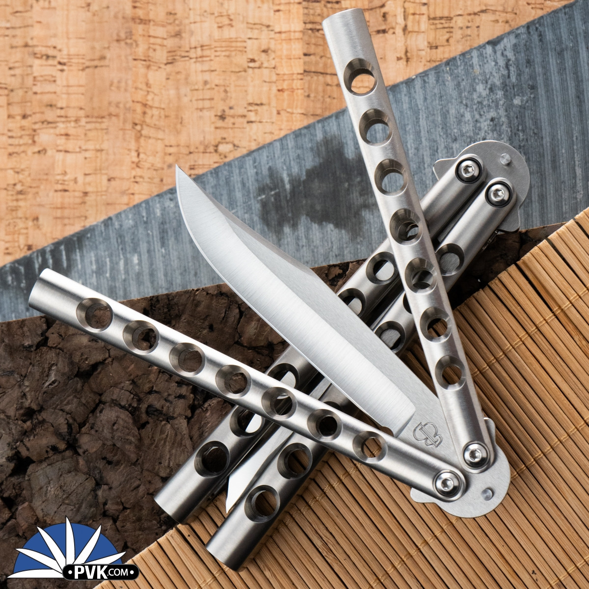 BaliBalistic Custom Balisong, Two Tone Satin Bowie Clip Blade, Channel ...