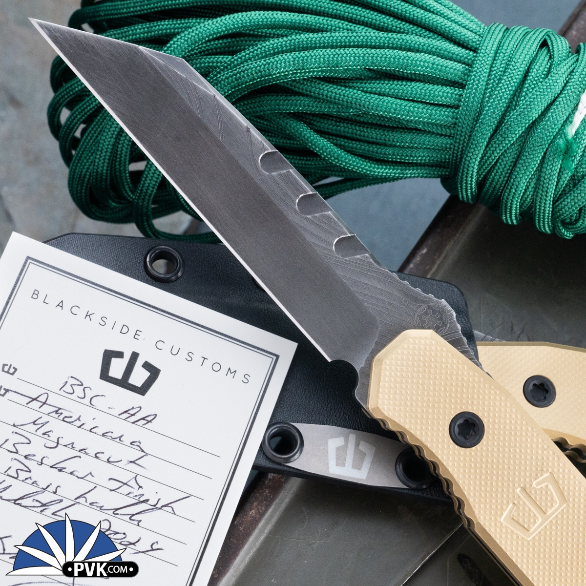 Blackside Customs Americana Beskar Finish Magnacut Blade, Brass Handle ...
