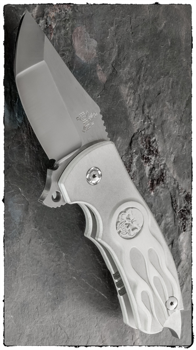 BURN Knives Custom Broadhead Flipper Folding Knife 7075 - PVK