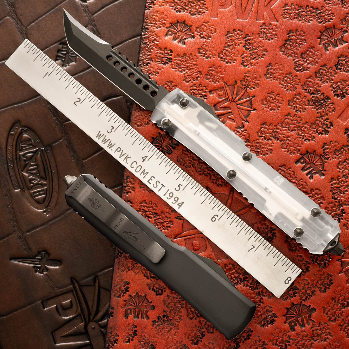 Microtech Ultratech Hellhound DLC Shadow Clear Top Signature Series 119 ...