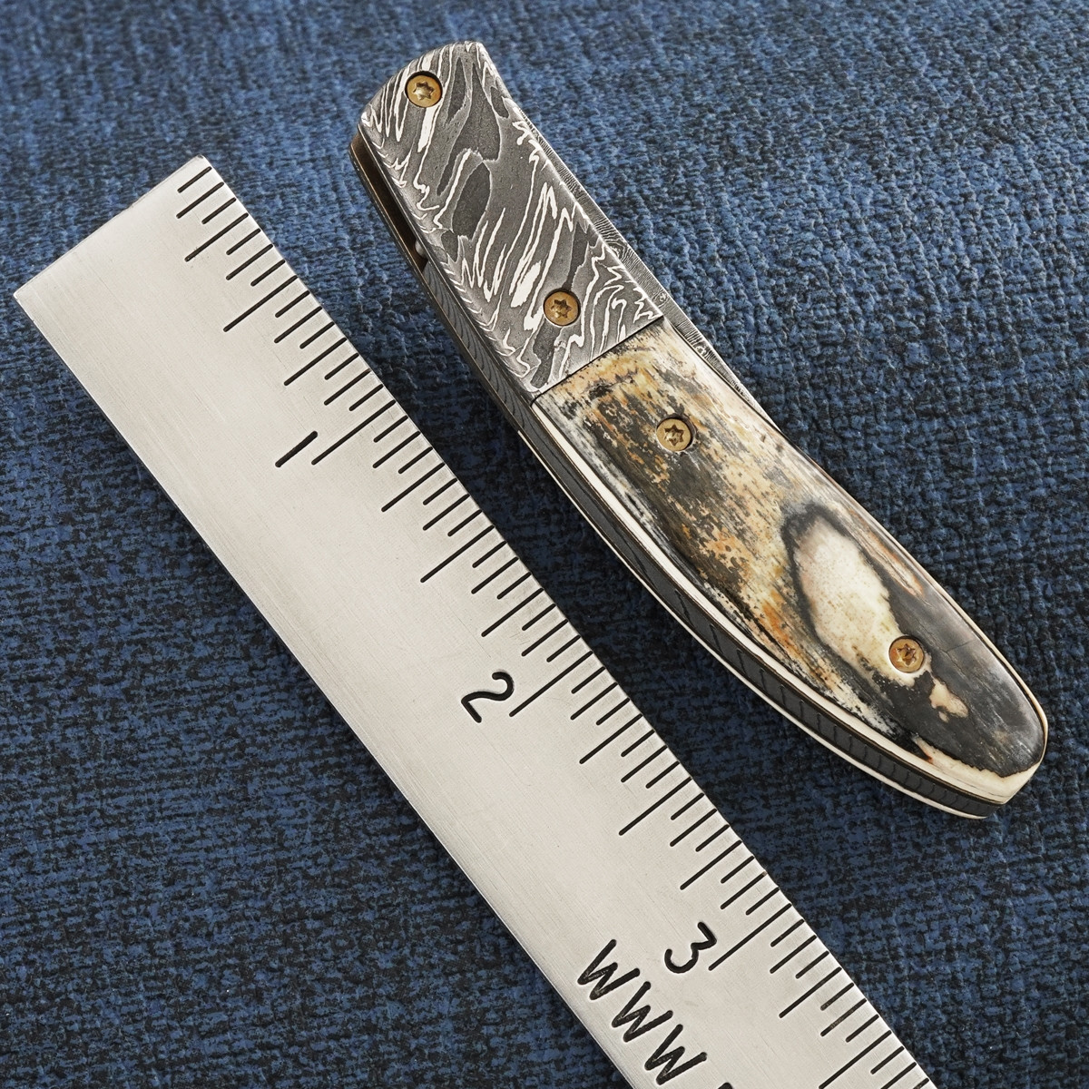 Chuck Gedraitis Custom Custom Small Folder, Ladder Damascus, Mosaic ...