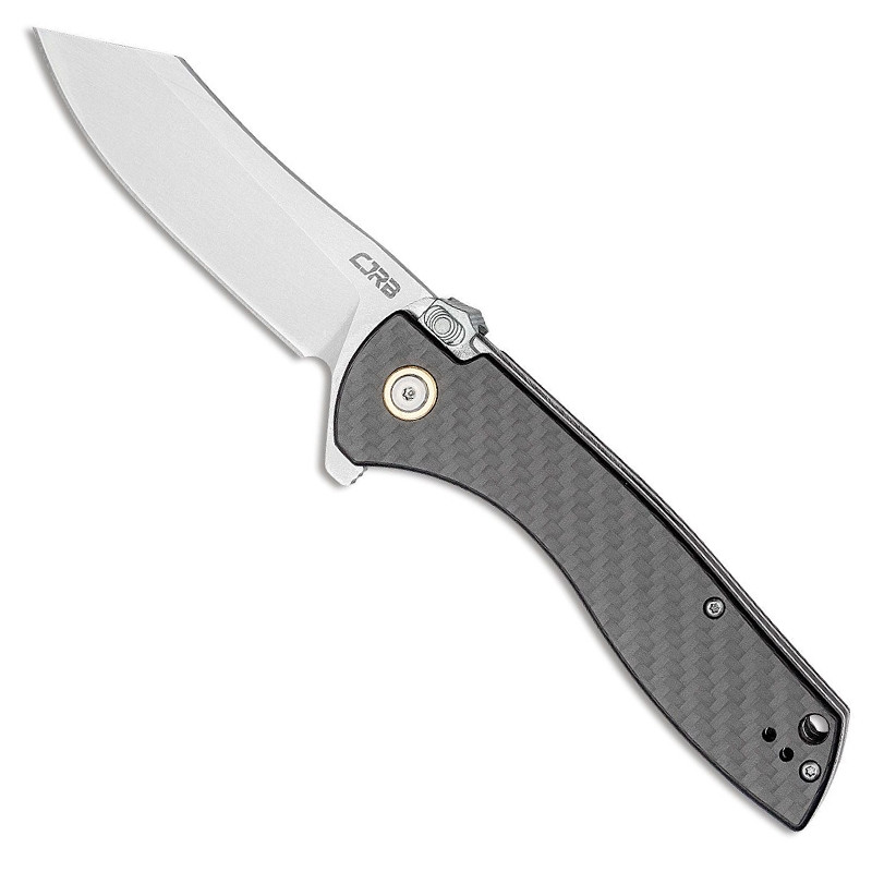CJRB Cutlery Kicker Flipper Knife 3.52" Stonewashed Reverse Tanto Blade ...