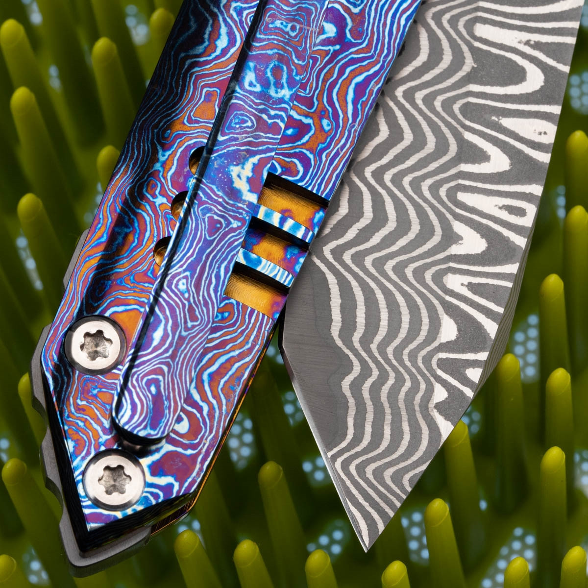 ExtremAddiction Sergey Rogovets Tanto 2, Damascus Blade With Timascus ...