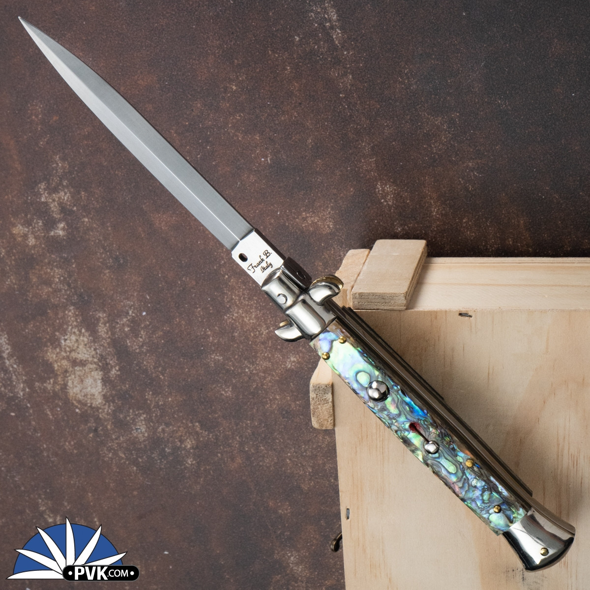 Frank B Italian Stiletto Pick Lock 11" Dagger Abalone (28CM) Limited ...
