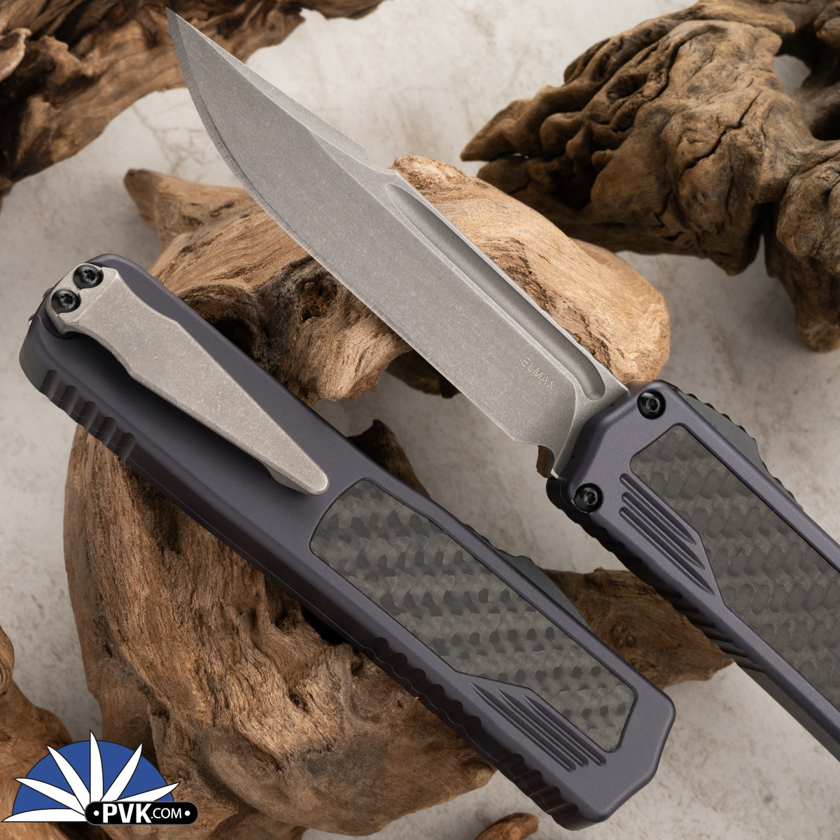 Guardian Tactical Scout Stonewash Single Edge, Gray Handle Carbon Fiber ...