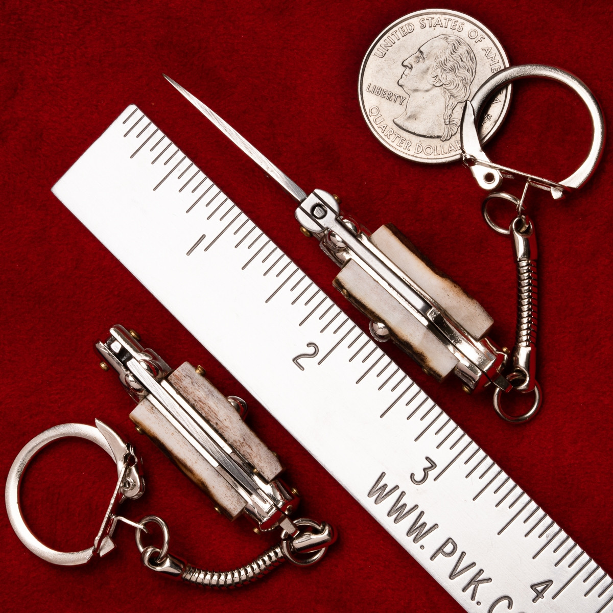 Inox 2.75" Italian Made Stiletto Automatic Keychain Stag - PVK