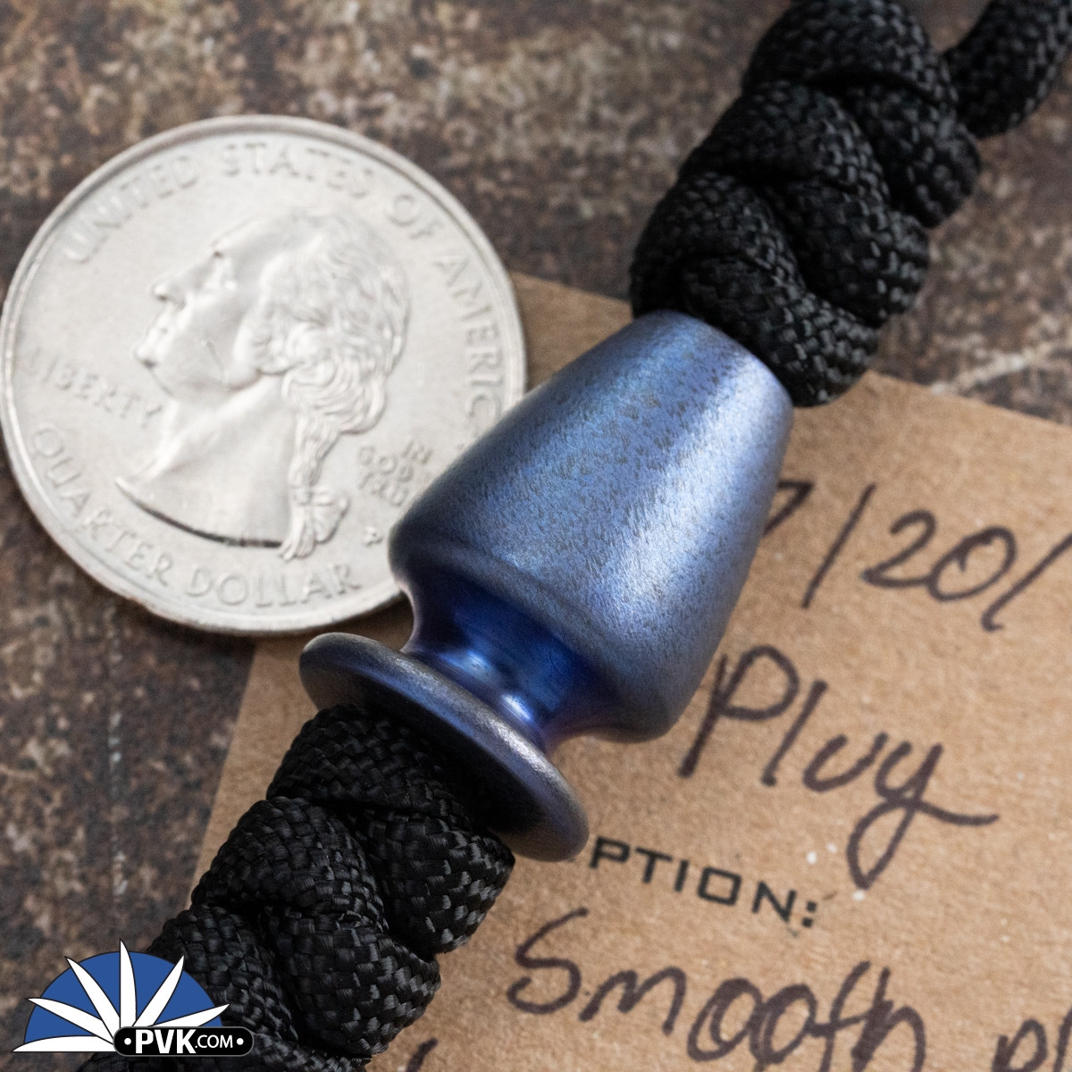 John Gray "Plug" Titanium Lanyard Bead Blue Anodize - PVK
