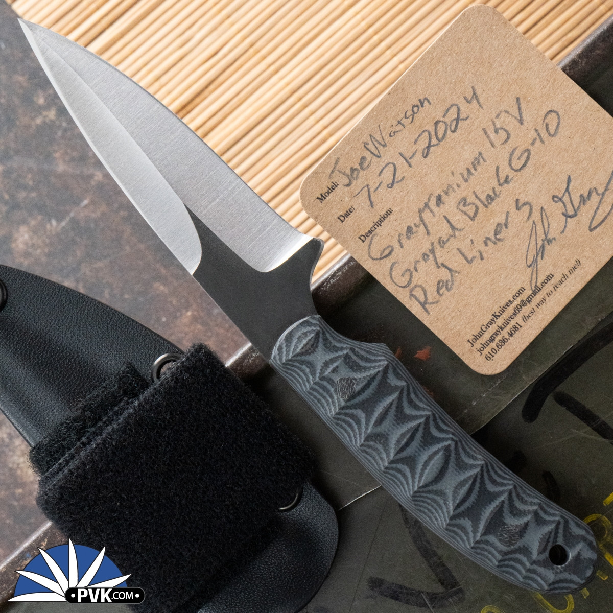 John Gray X Joe Watson Fixed Blade, Graytanium 15V, Gray On Black G10 ...