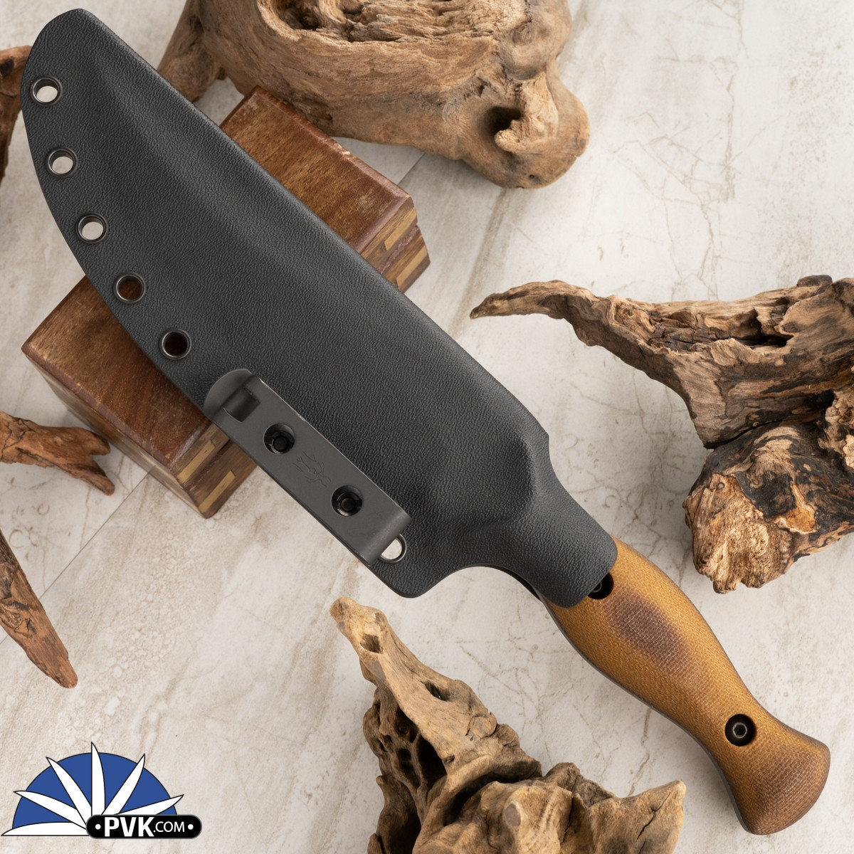 Kramer Custom Knives Partisan Field Knife 3V Blade , Natural Micarta ...