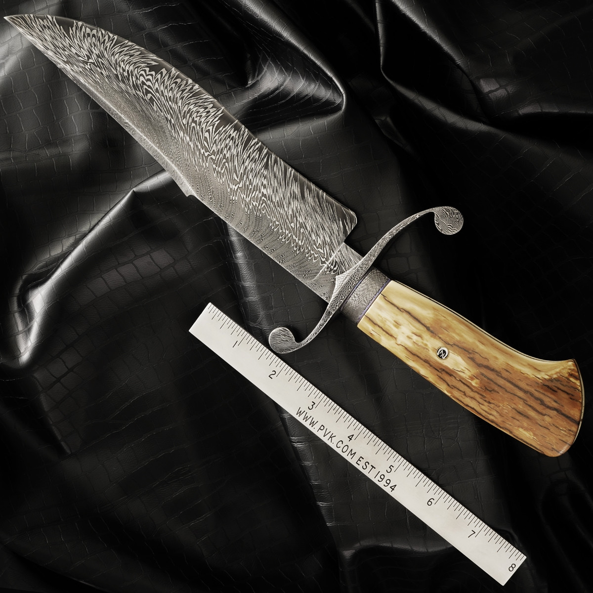 Kelly Vermeer Vella Penny Guard Bowie, Riptide Damascus, Mammoth Ivory ...