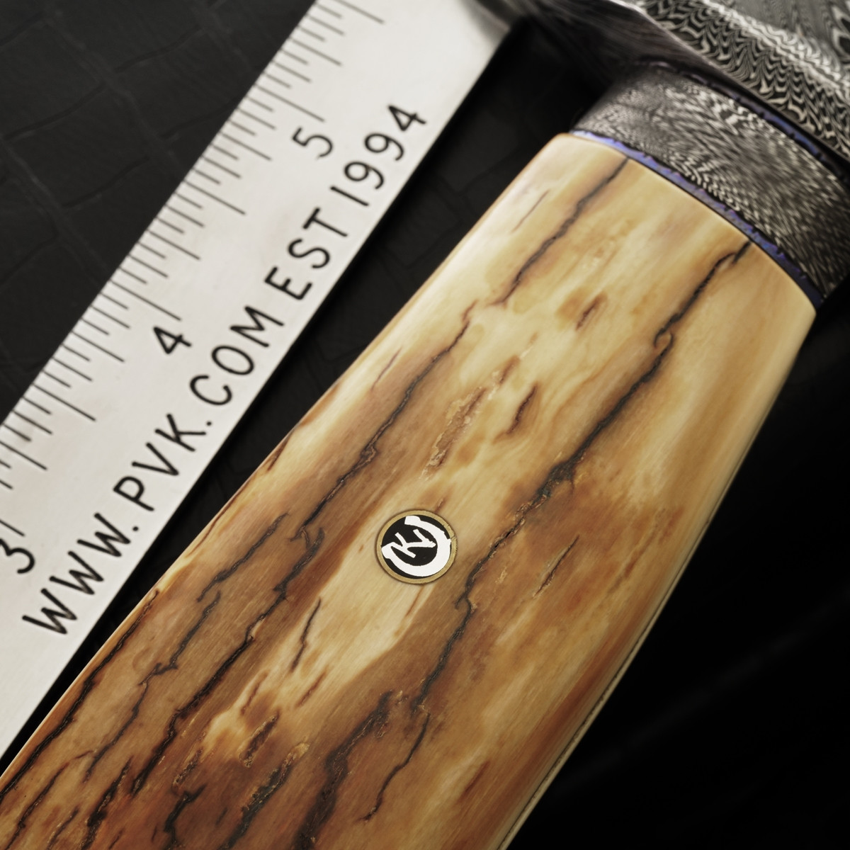 Kelly Vermeer Vella Penny Guard Bowie, Riptide Damascus, Mammoth Ivory ...
