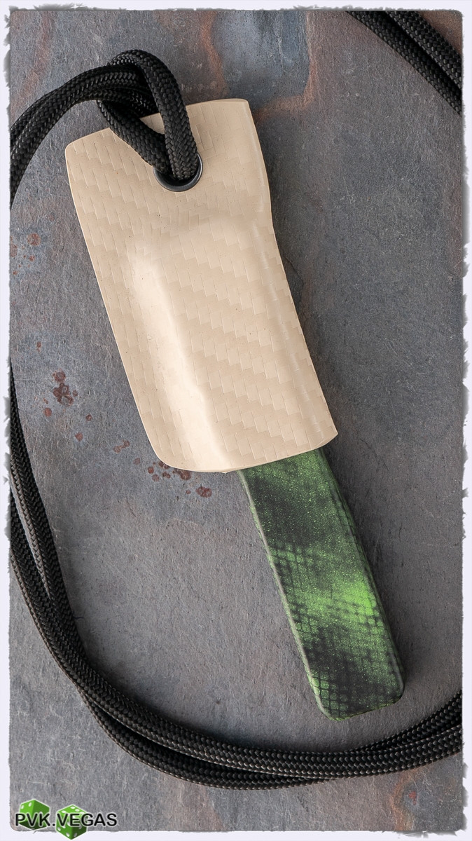 Microtech Kydex UTX70 Flat Body Neck Sheath Blond Carbon Fiber - PVK