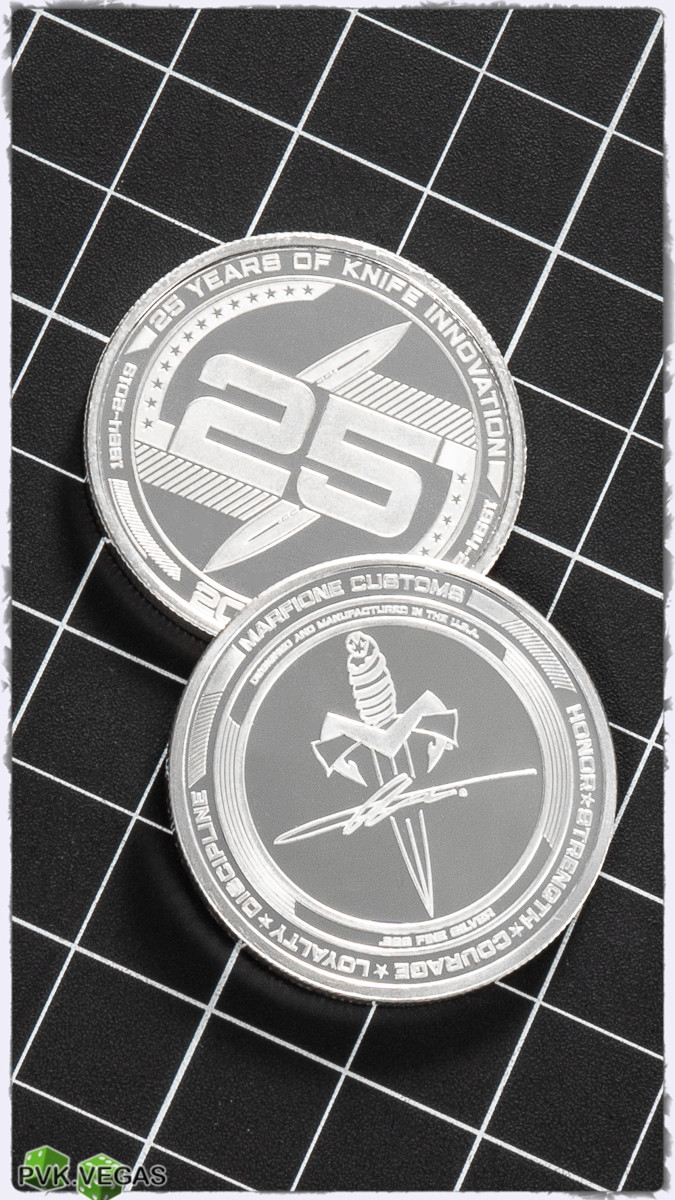 Marfione Custom Coin, Mafione Dagger Logo 25 Year .999 Silver ...
