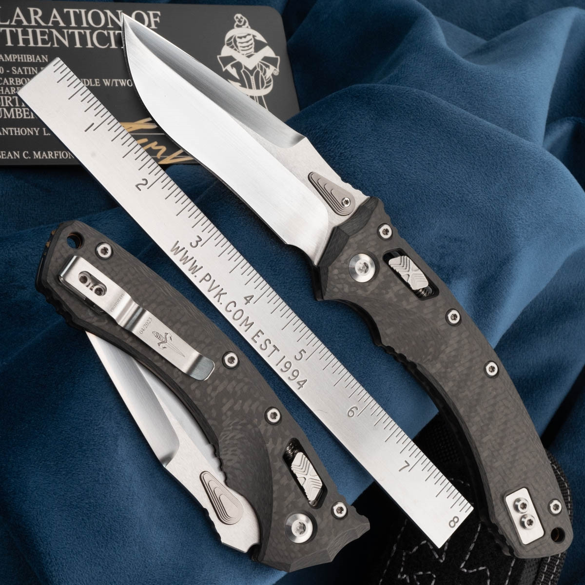 Marfione Custom Amphibian Prototype Satin Blade Carbon Fiber Handle TT ...
