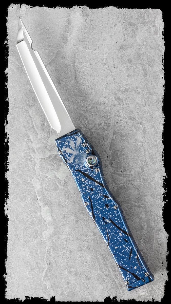 Vintage Marfione Custom HALO 5 OTF Auto High Polish Tanto Point Black ...